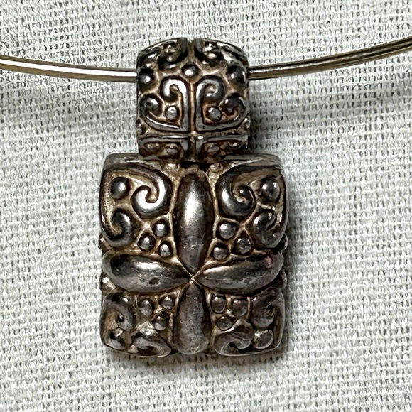 Vintage | Jewelry | Vintage Embossed Sterling Silver 925 Square Cross ...